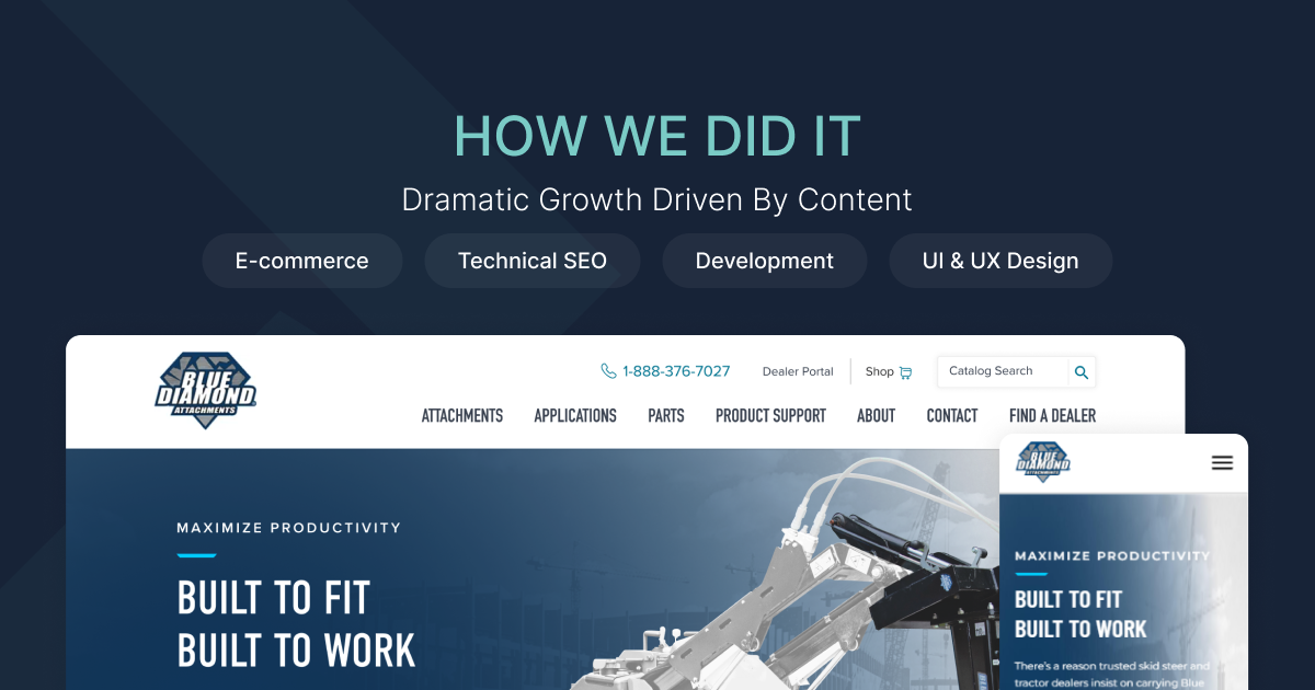 Blue Diamond Attachments - B2B Website Case Study | DBS Interactive