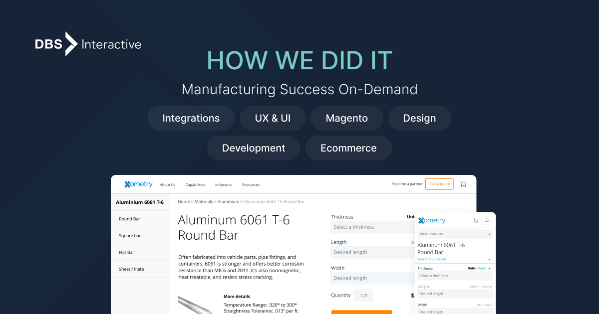 Xometry - Industrial Ecommerce Website Case Study | DBS Interactive