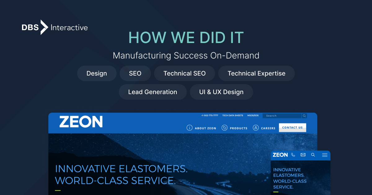 Zeon Chemicals - B2B Industrial Website Case Study | DBS Interactive